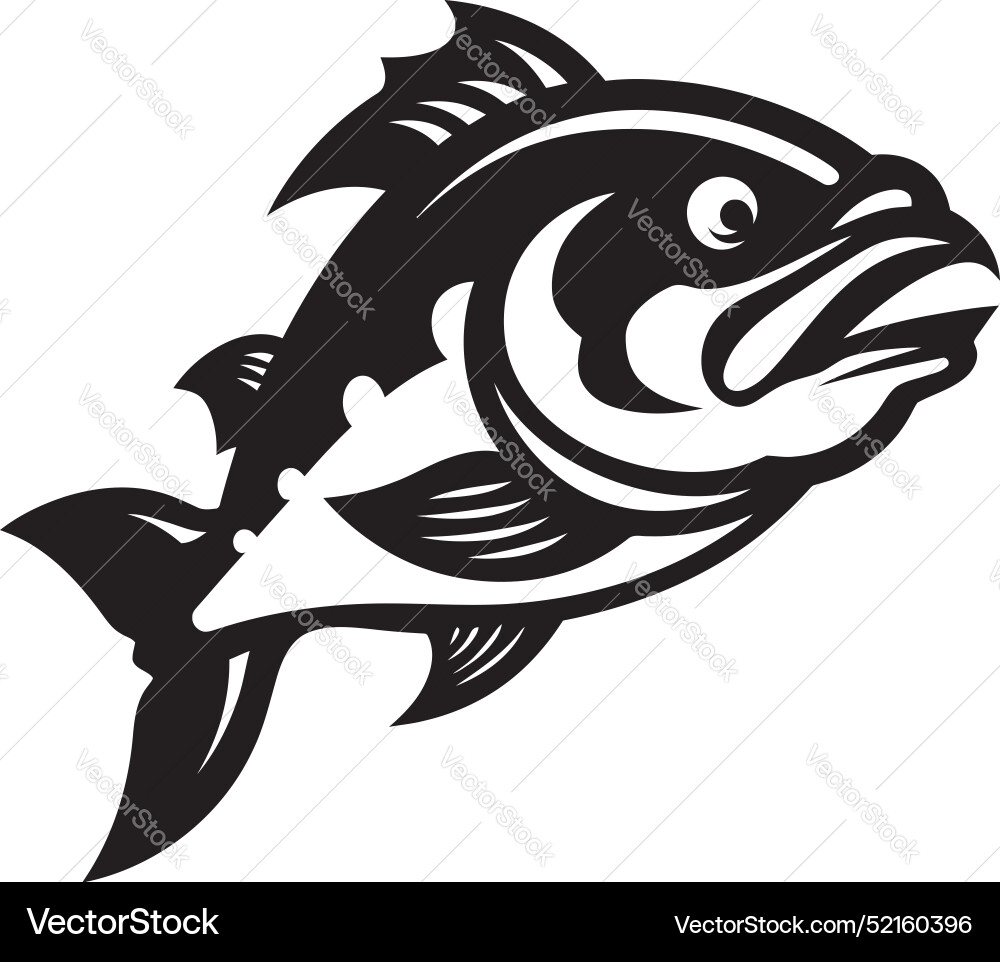 Ripple rhythms logo design with river fish Vector Image