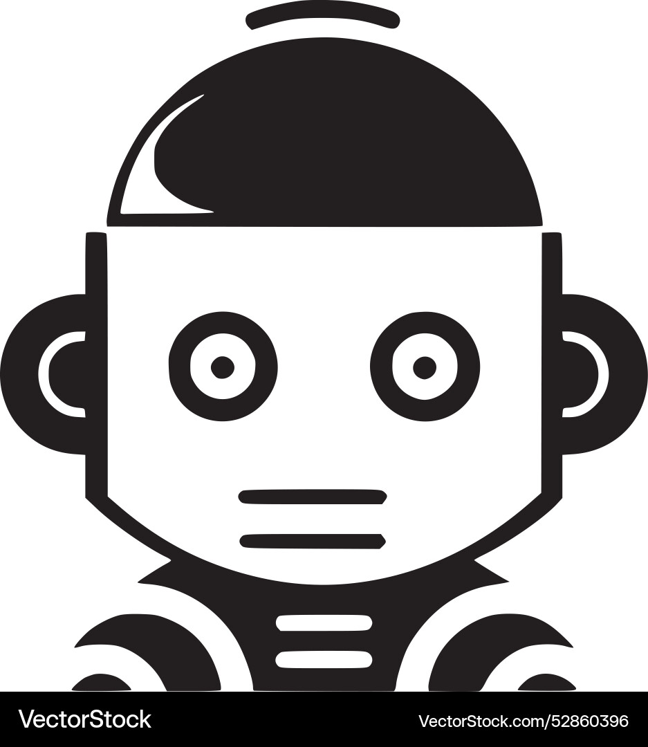 Robot - minimalist and simple silhouette Vector Image