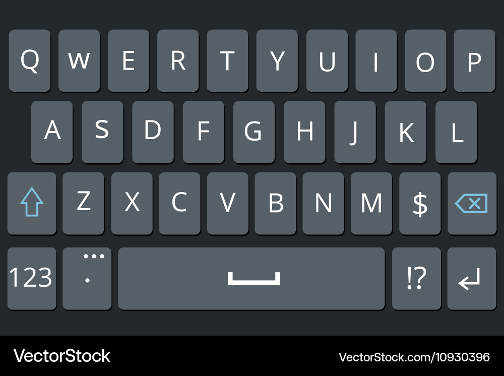 Smartphone keyboard mobile phone keypad Royalty Free Vector