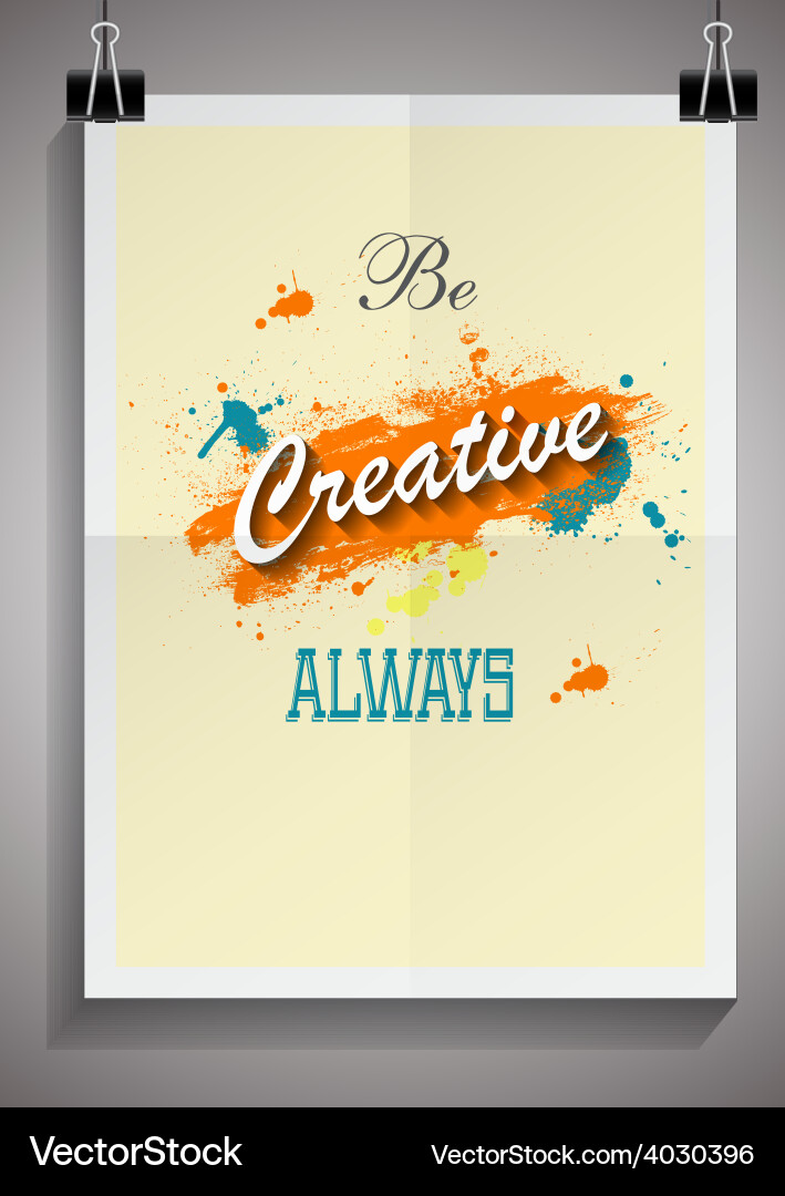 Template of frame with poster placed Royalty Free Vector