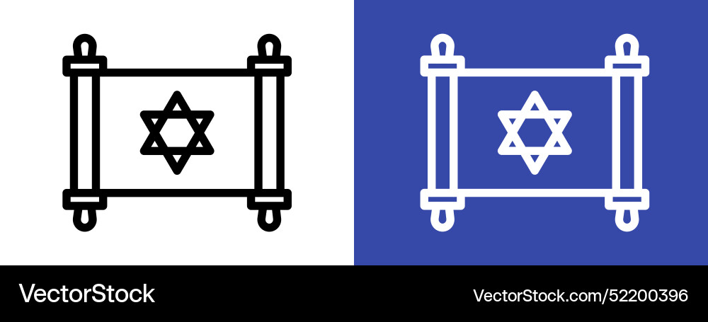 Torah icon logo sign set outline Royalty Free Vector Image