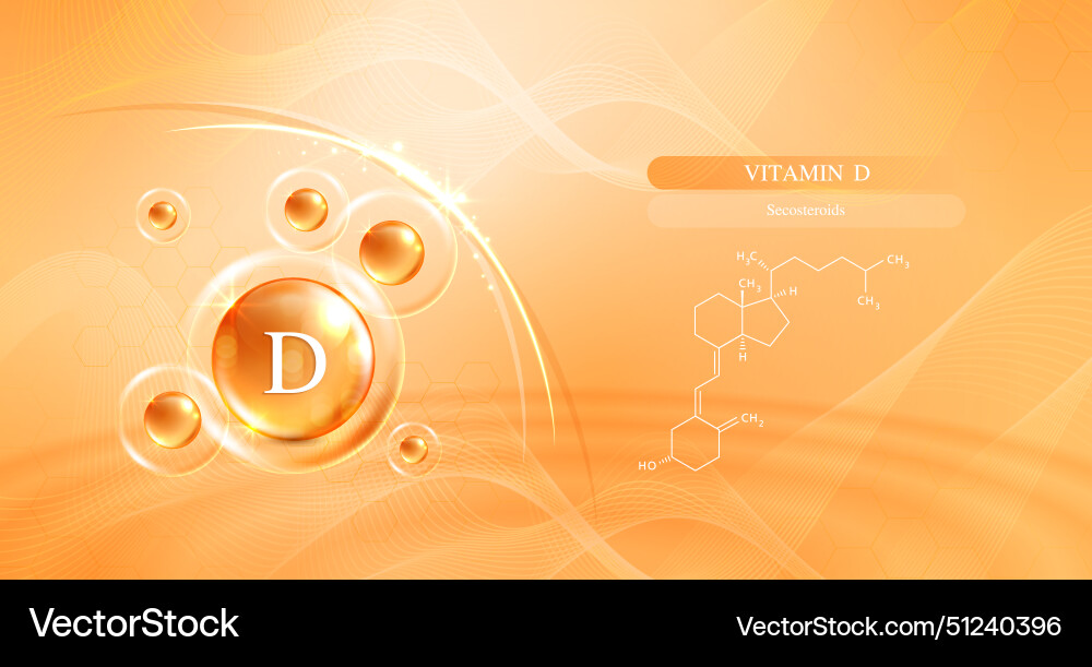 Vitamin d and structure complex Royalty Free Vector Image