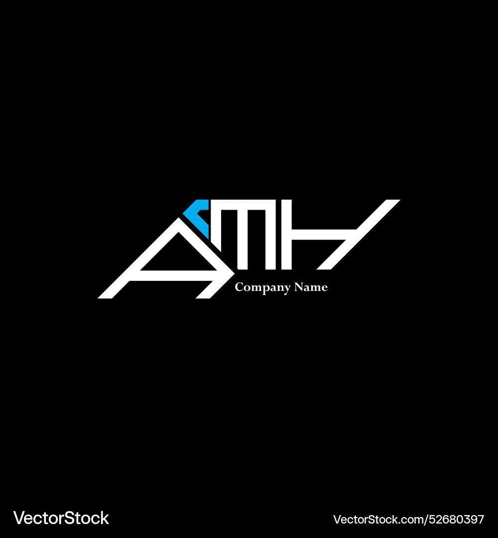 Amh logo design simple and modern Royalty Free Vector Image