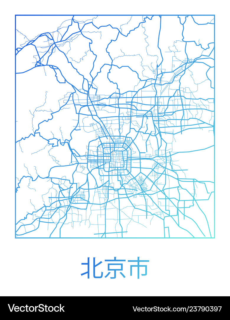 Beijing city street map Royalty Free Vector Image