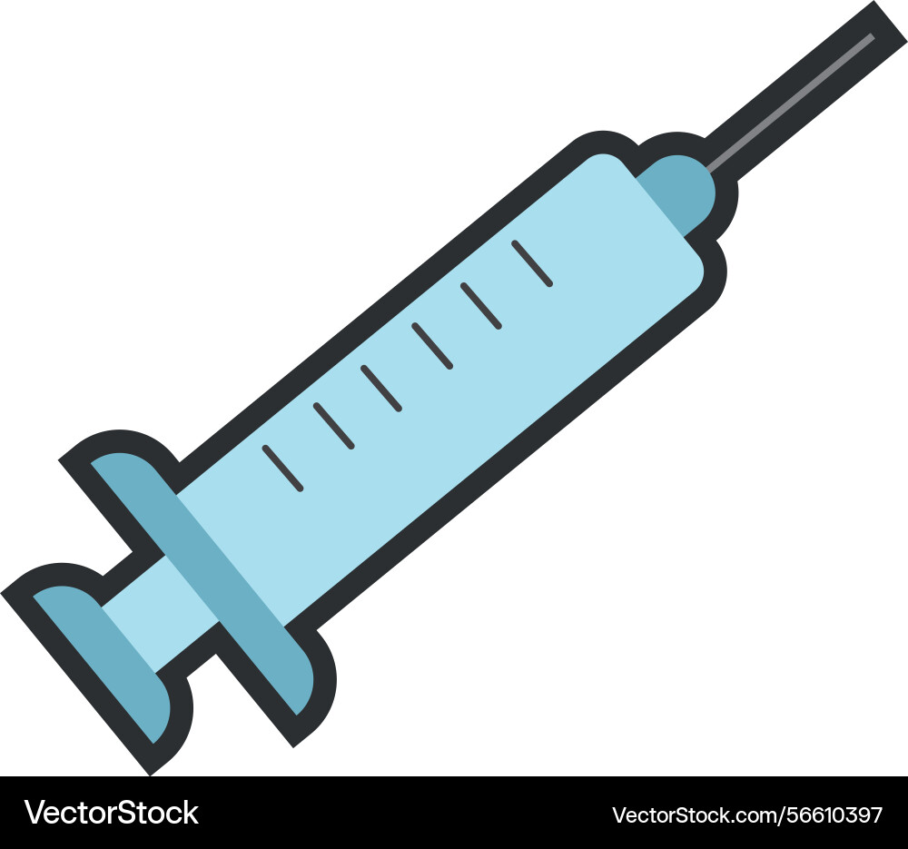 Blue medical syringe icon Royalty Free Vector Image