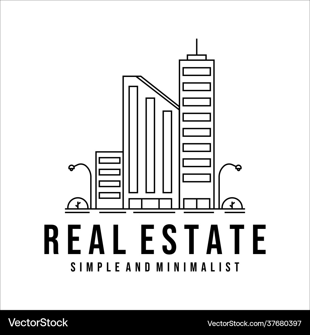 Building and architecture logo line art template Vector Image