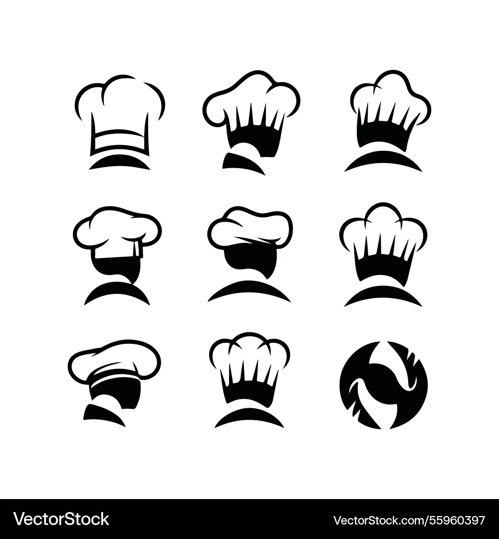 Chef icon set editable stroke Royalty Free Vector Image