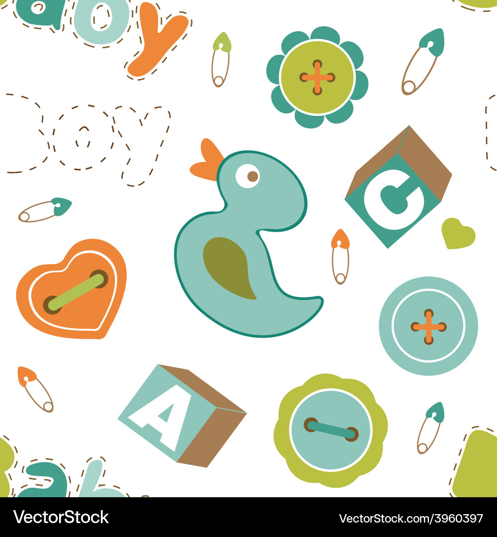 Colorful baby boy pattern Royalty Free Vector Image
