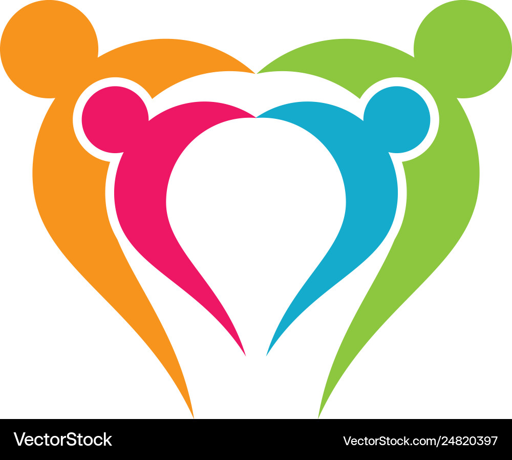 Community care symbol design Royalty Free Vector Image