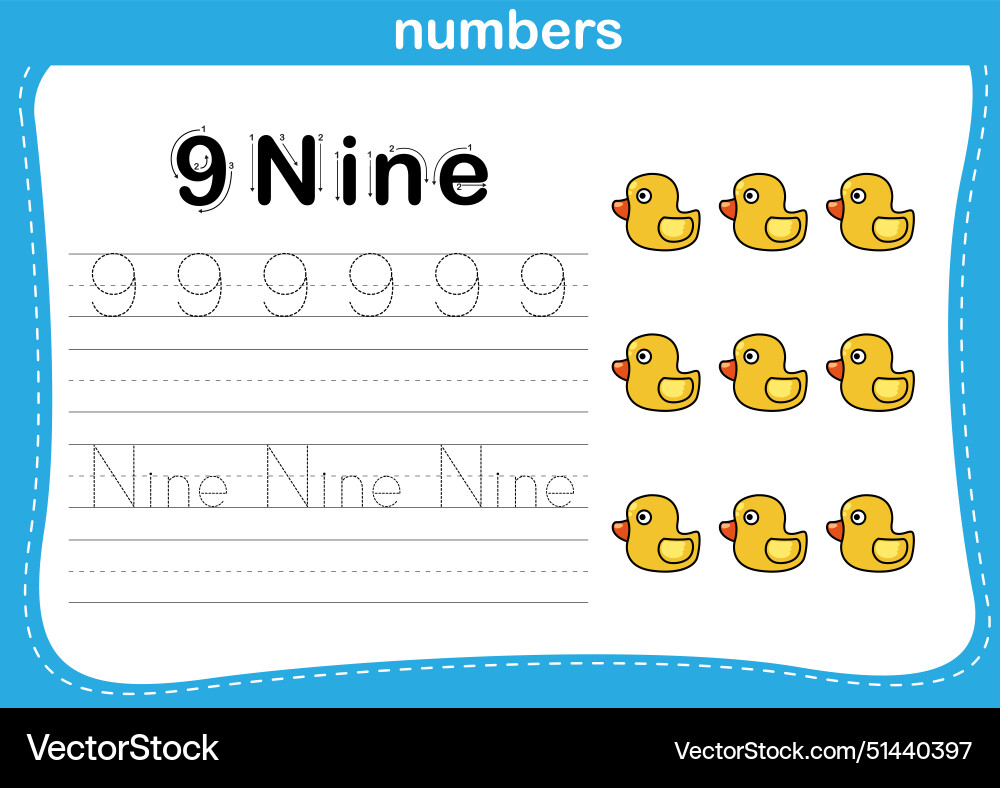 Connecting dot and printable numbers exercise Vector Image