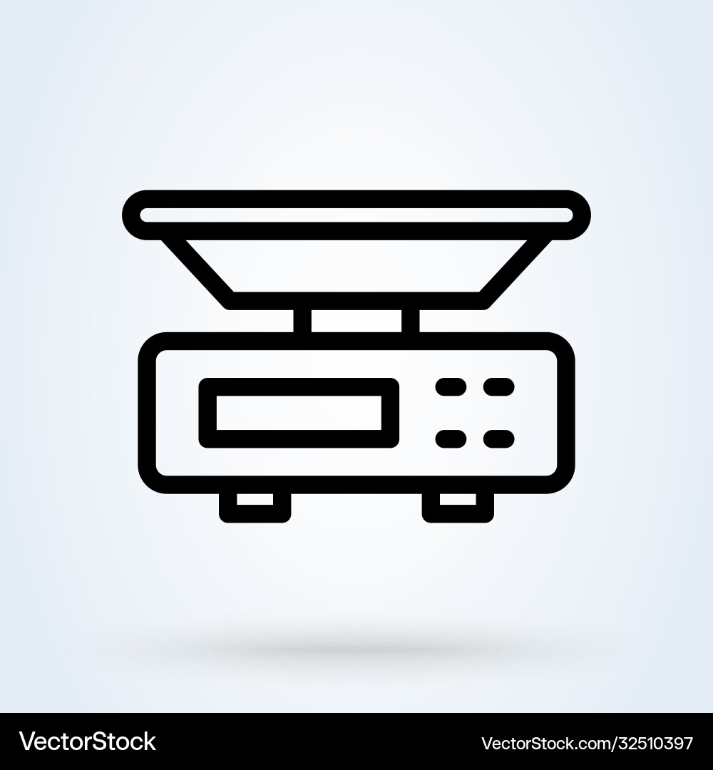 Digital weighing scale line simple modern icon Vector Image
