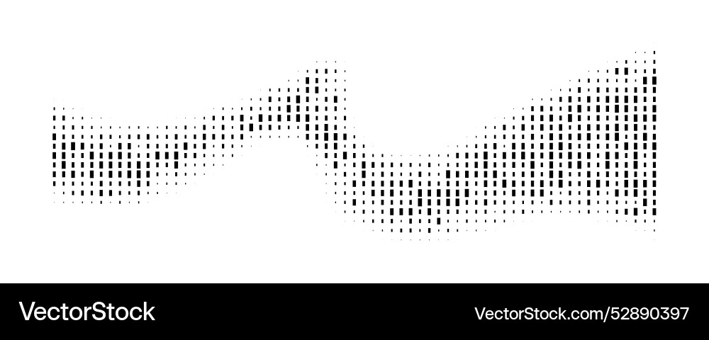 Halftone rhythm wave halftone line dots pattern Vector Image
