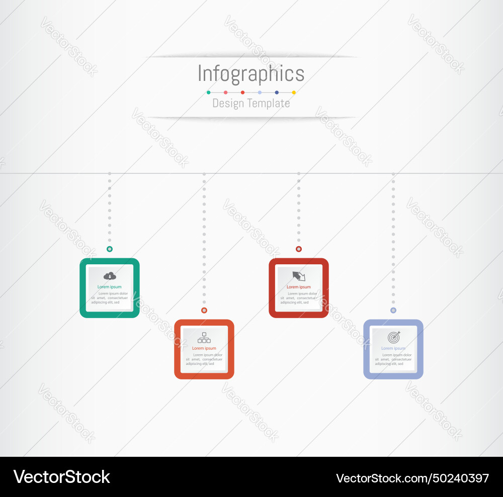 Infographic 4 options design elements Royalty Free Vector