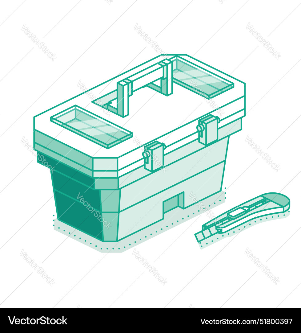 Isometric tool box isolated on white background Vector Image