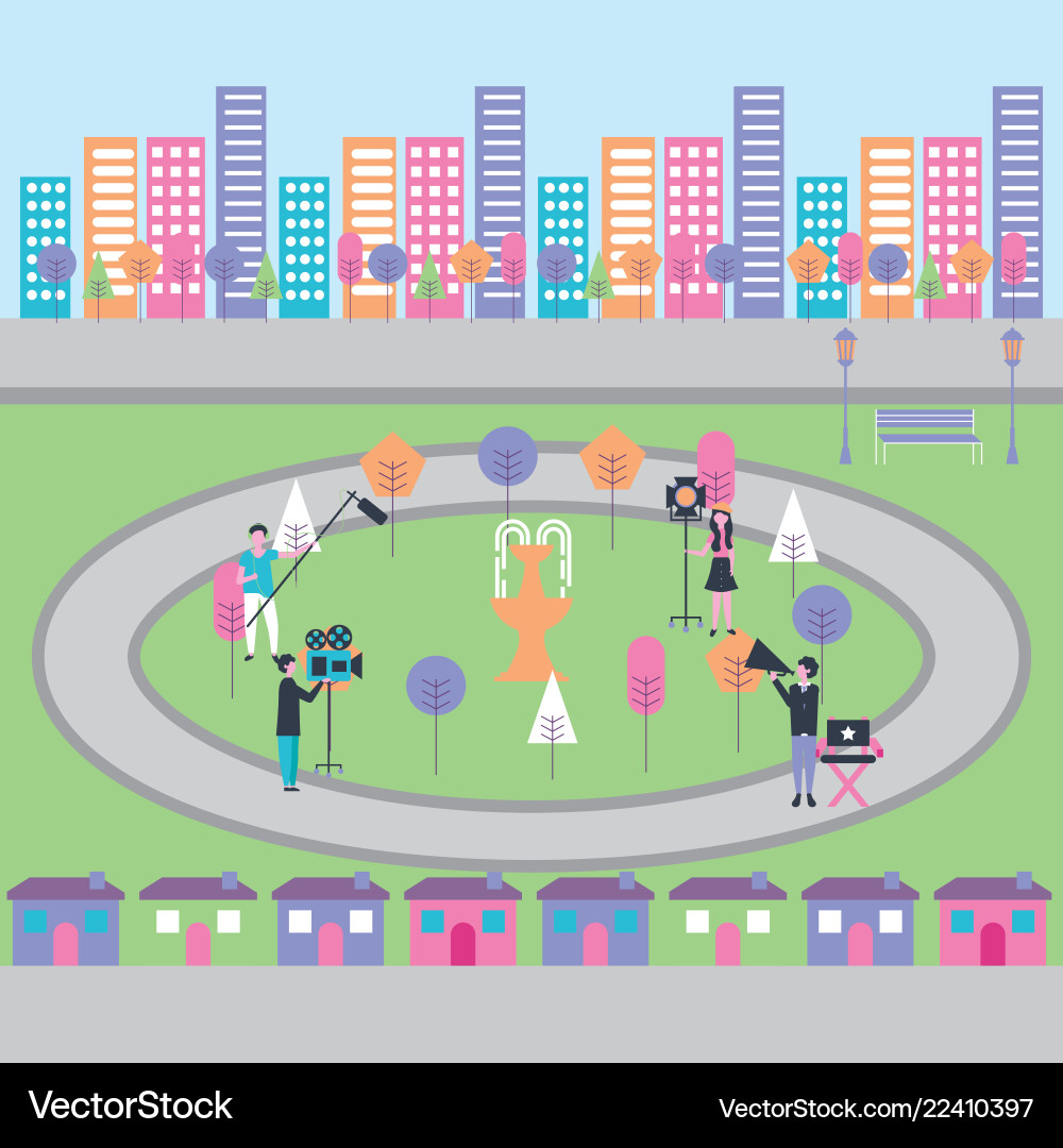 Movie people production Royalty Free Vector Image