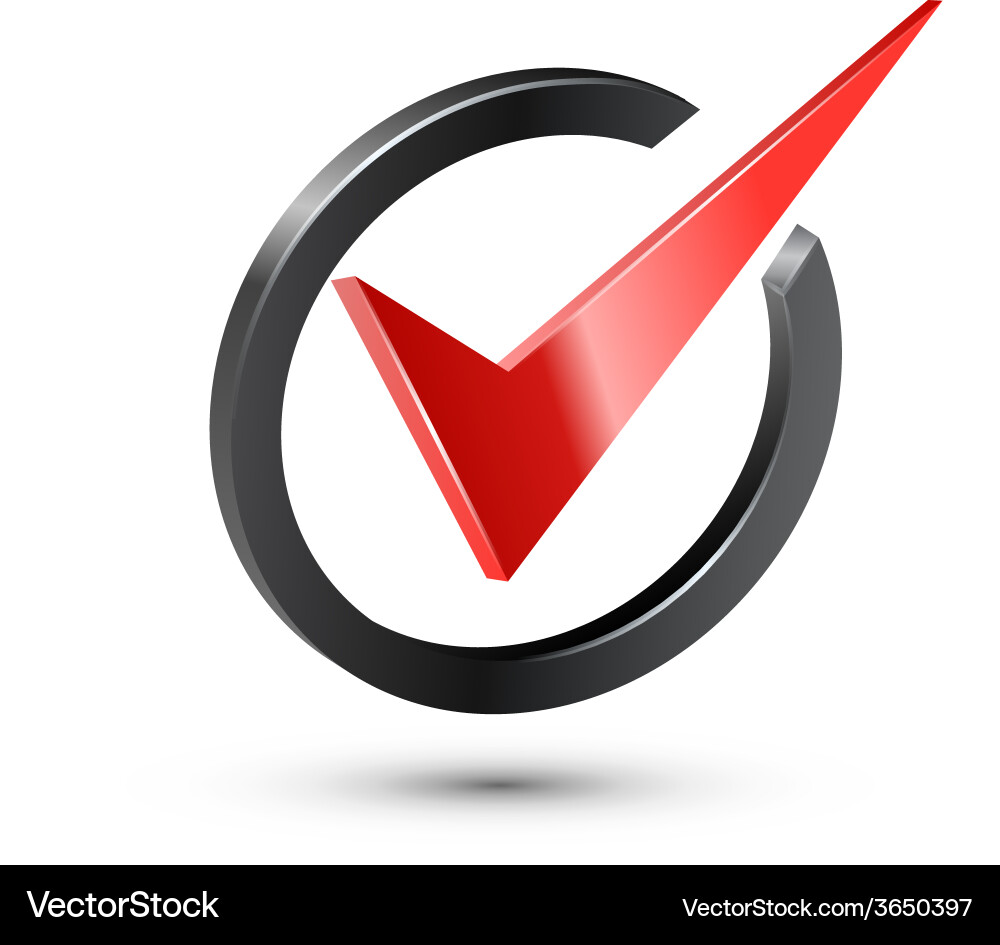 Red Check Mark Icon Royalty Free Vector Image - VectorStock