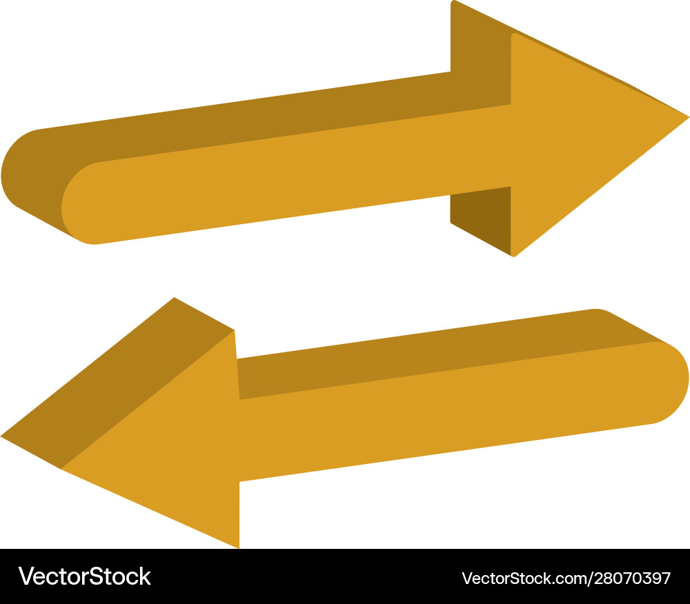 Right and left arrows 3d style icon Royalty Free Vector