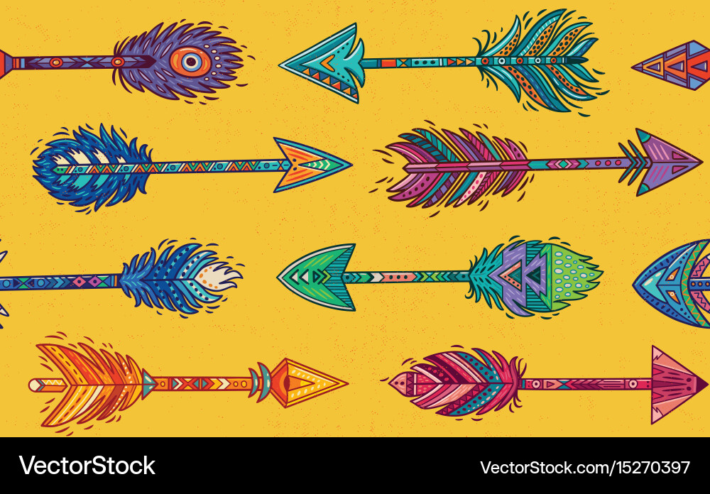 Seamless pattern with native american indian Vector Image