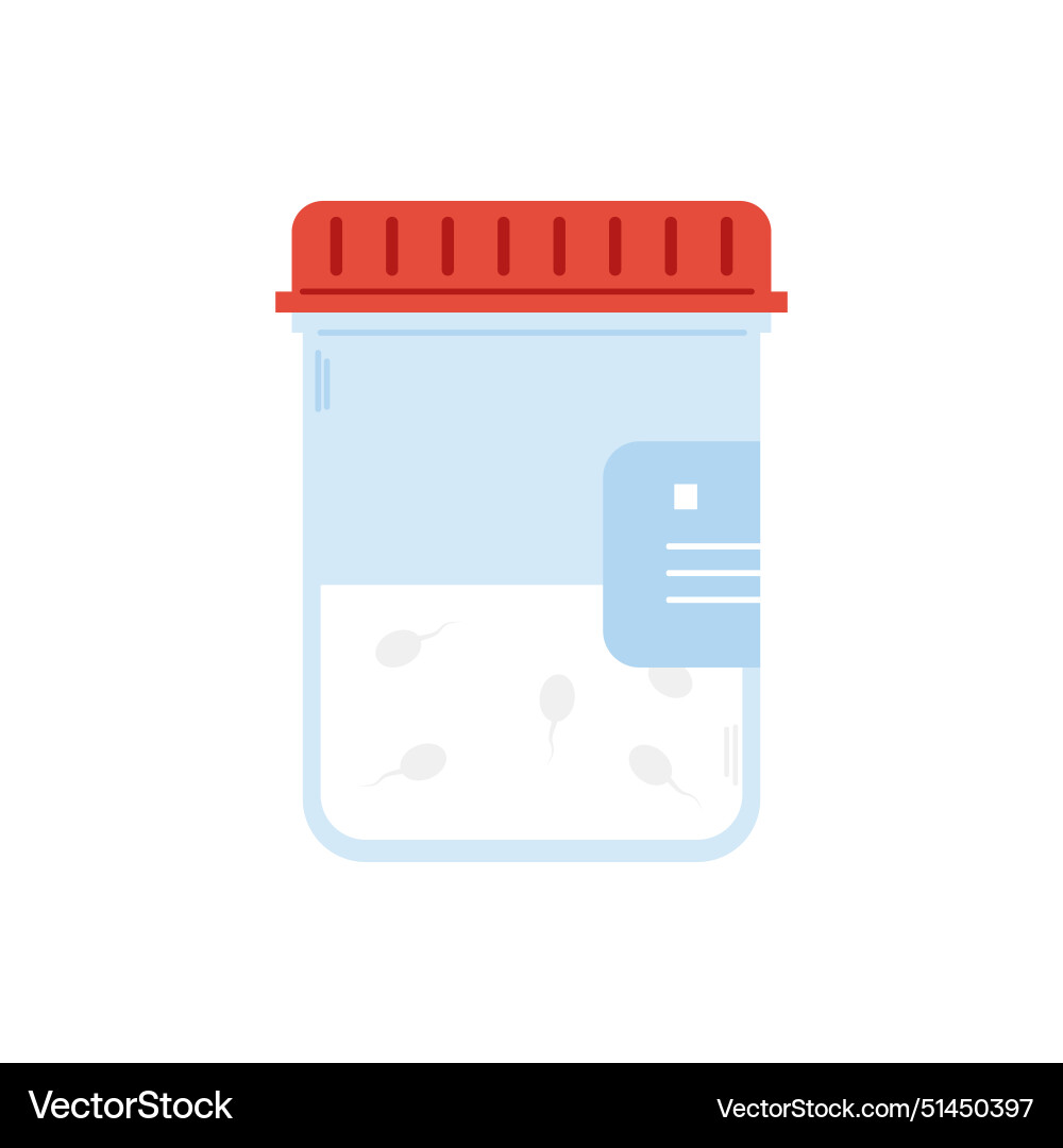 Semen analysis plastic container for sample Vector Image