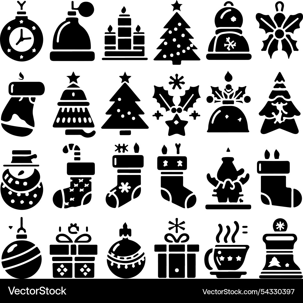Trendy christmas item silhouette Royalty Free Vector Image