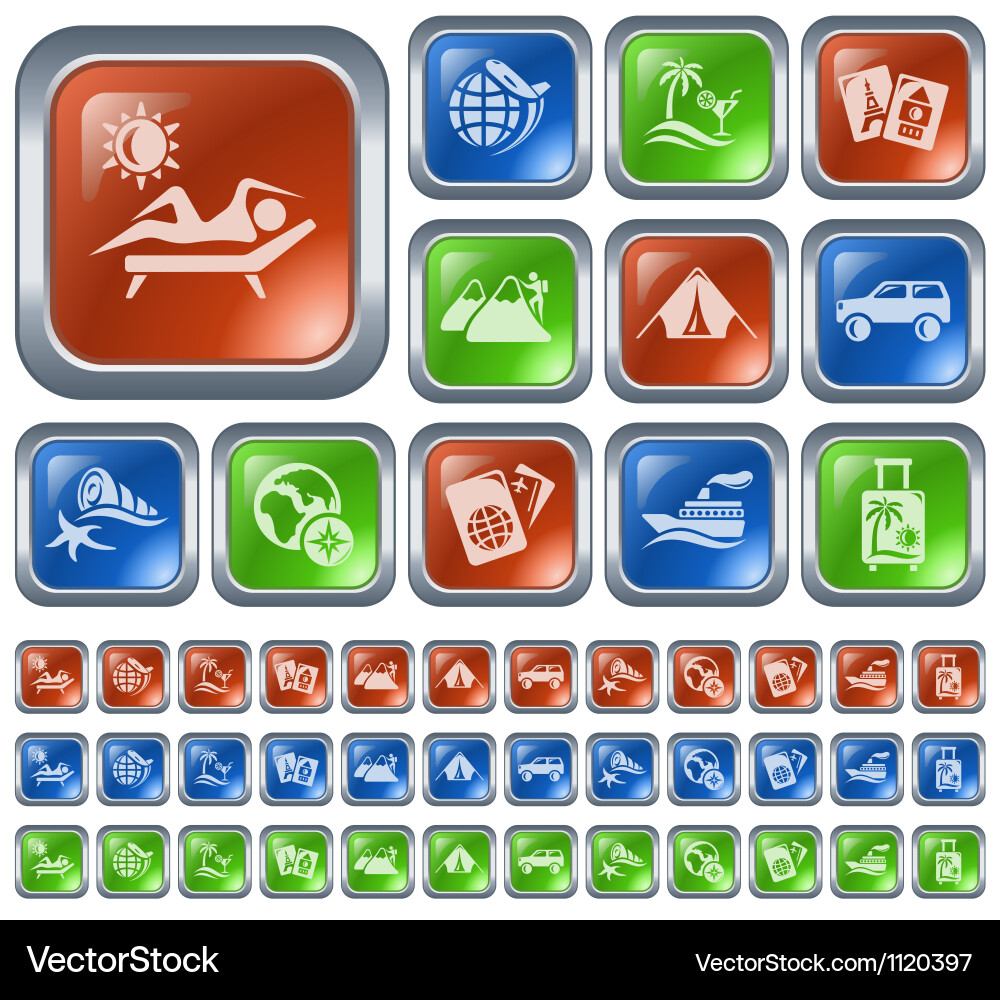 Vacation buttons Royalty Free Vector Image - VectorStock