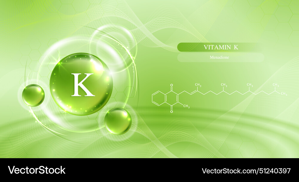 Vitamin k and structure complex Royalty Free Vector Image