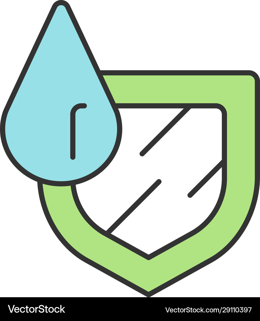 Waterproofing sign color icon Royalty Free Vector Image