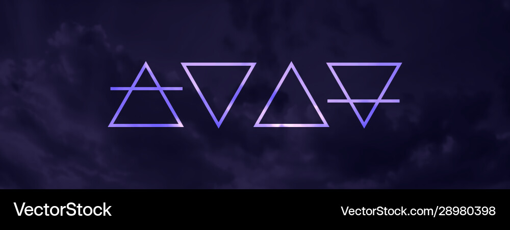 Alchemy symbols isolated on dark background magic Vector Image