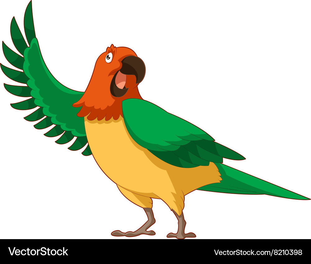 Cartoon greeting parrot Royalty Free Vector Image