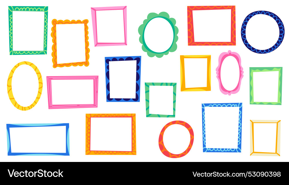 Collection of simple frames and borders Royalty Free Vector