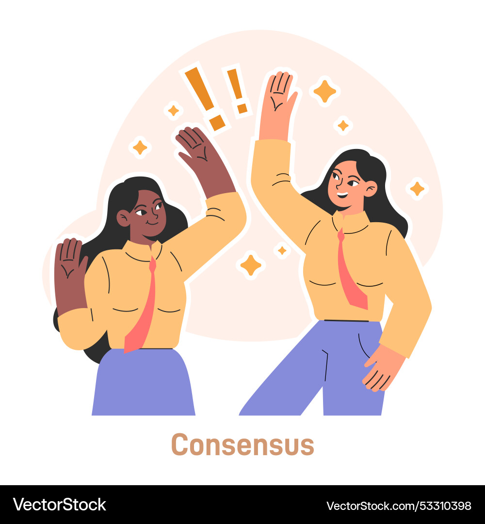 Compromise finding common ground and search Vector Image