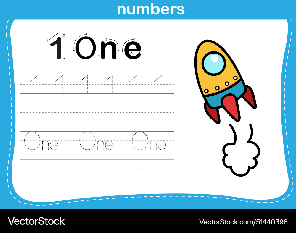 Connecting dot and printable numbers exercise Vector Image