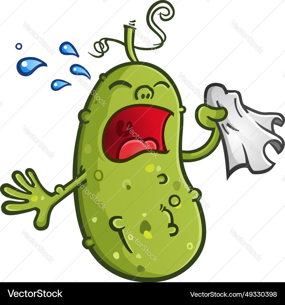 Crying Pickle Cartoon Mascot Royalty Free Vector Image