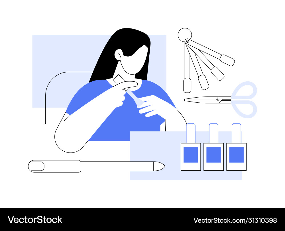 Doing nails isolated cartoon Royalty Free Vector Image