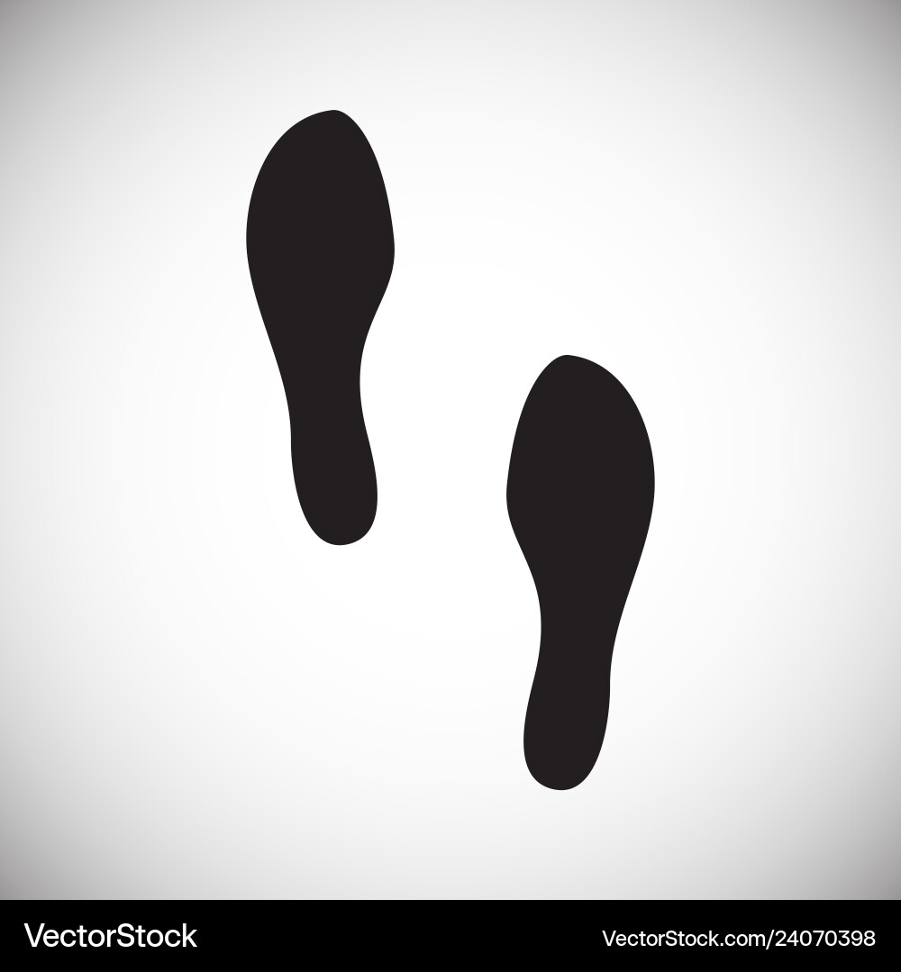 Footprint icon on white background for graphic Vector Image