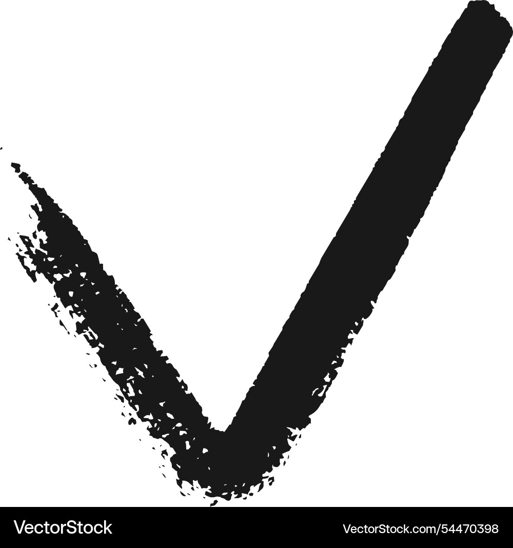 Hand drawn check mark provides a powerful visual Vector Image
