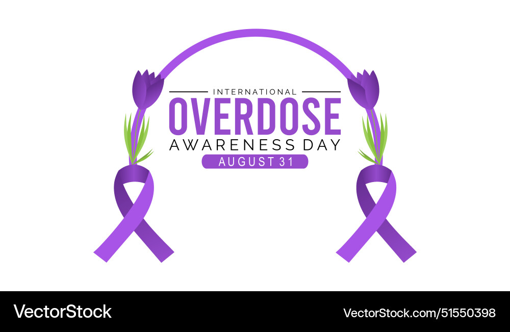International overdose awareness day Royalty Free Vector