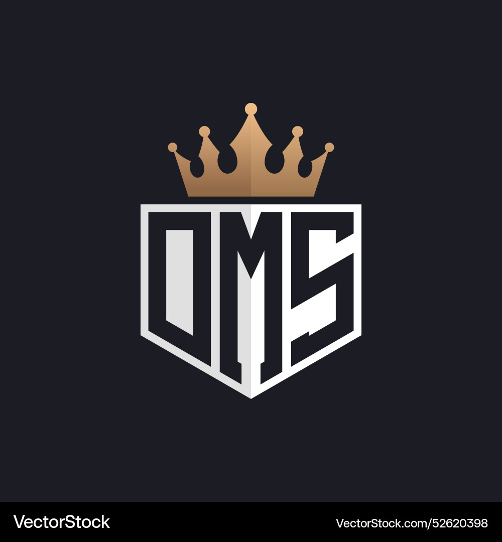 Luxury dms logo with crown elegant initials Vector Image