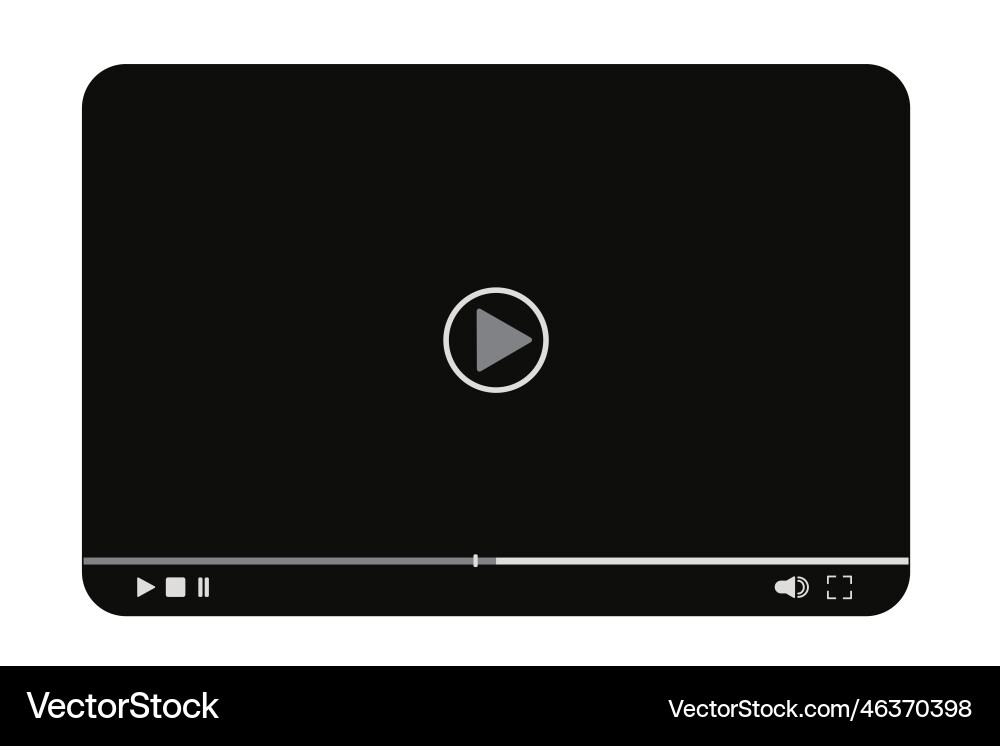 Media Player Bildschirm Musik mockup Computer Vektorbild