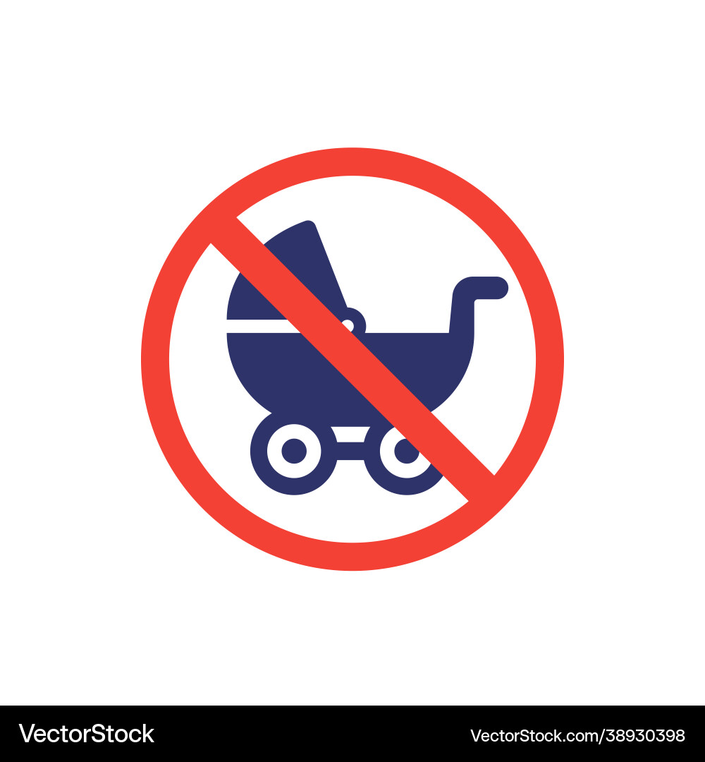 No baby carriage icon Royalty Free Vector Image