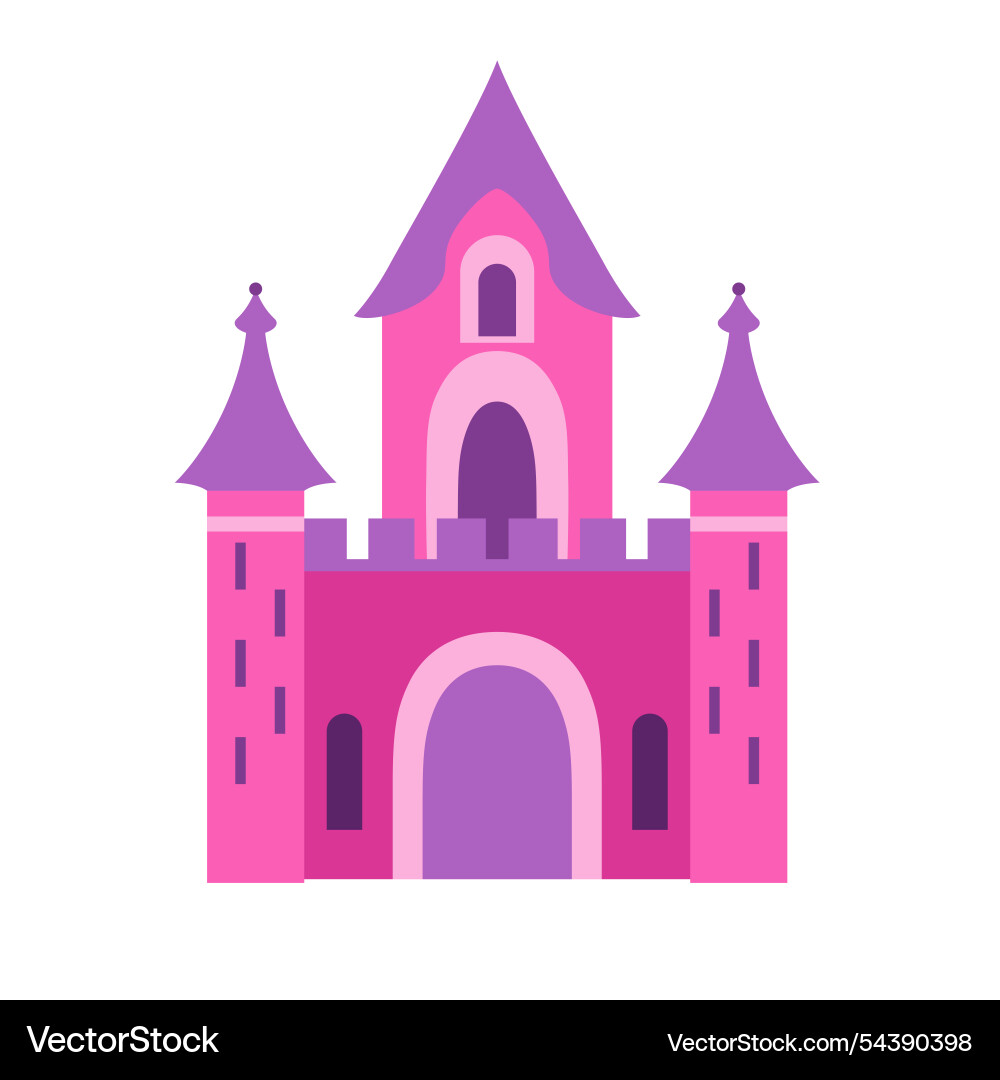 Pink medieval castle Royalty Free Vector Image