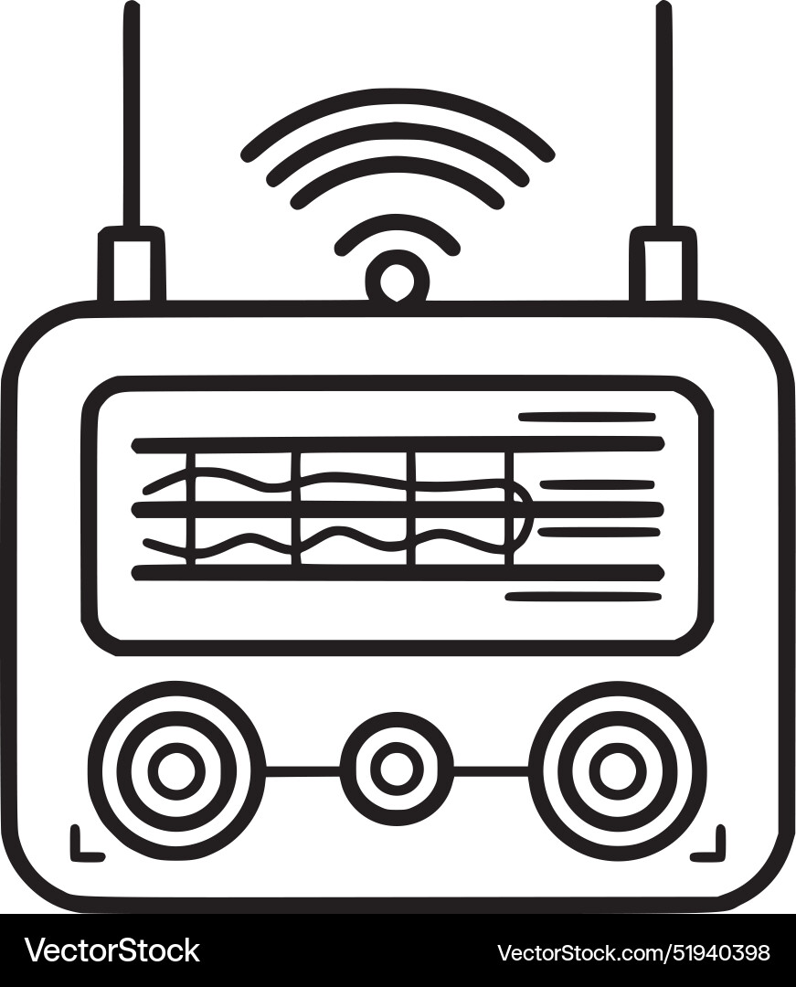 Radio icon technology communication Royalty Free Vector