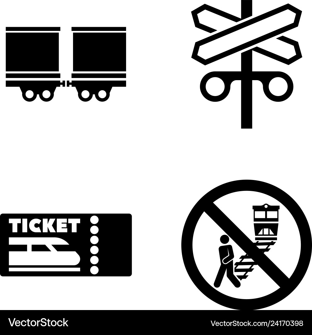 Railroad railway train simple related icons Vector Image