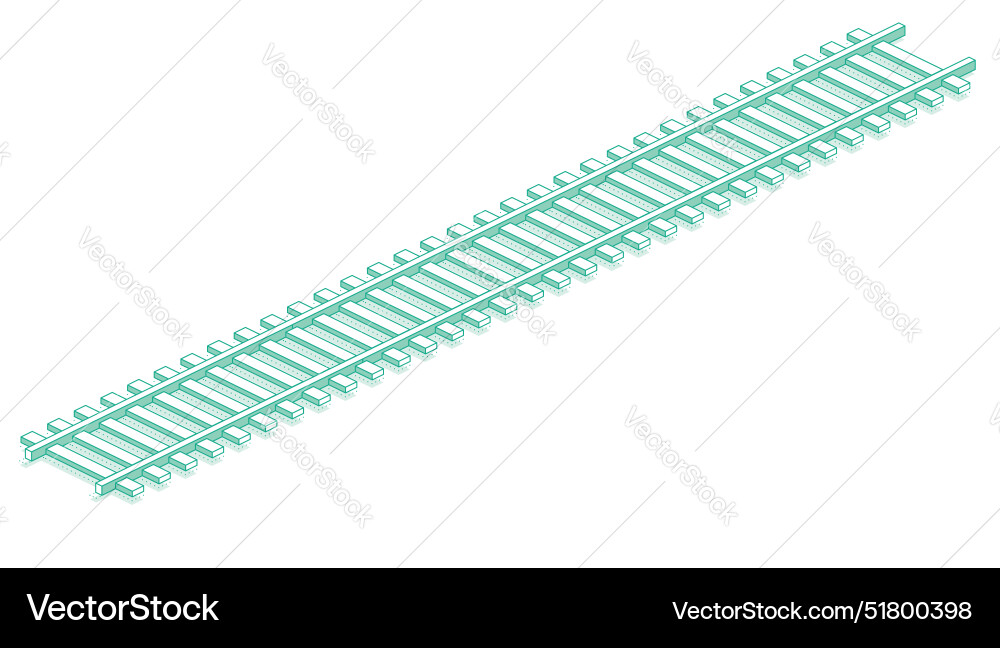 Railway track isometric object isolated on white Vector Image