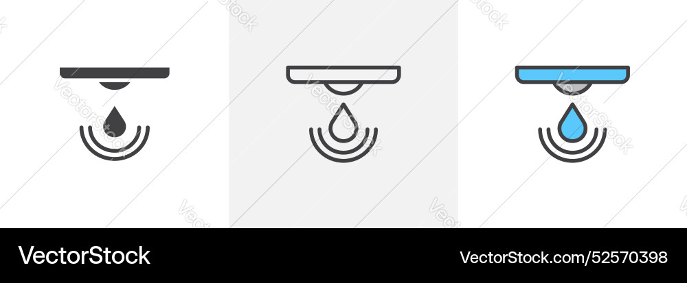 Water sensor icon set on white background Vector Image