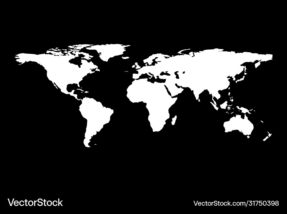 World map black color on gray background Vector Image