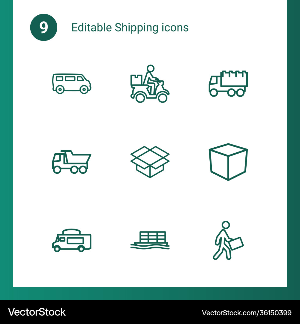 9 Versandsymbole Lizenzfreies Vektorbild - VectorStock