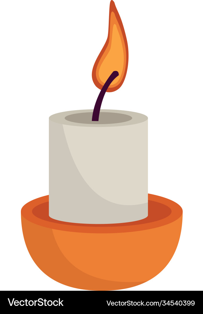 Candle fire flame flat style Royalty Free Vector Image