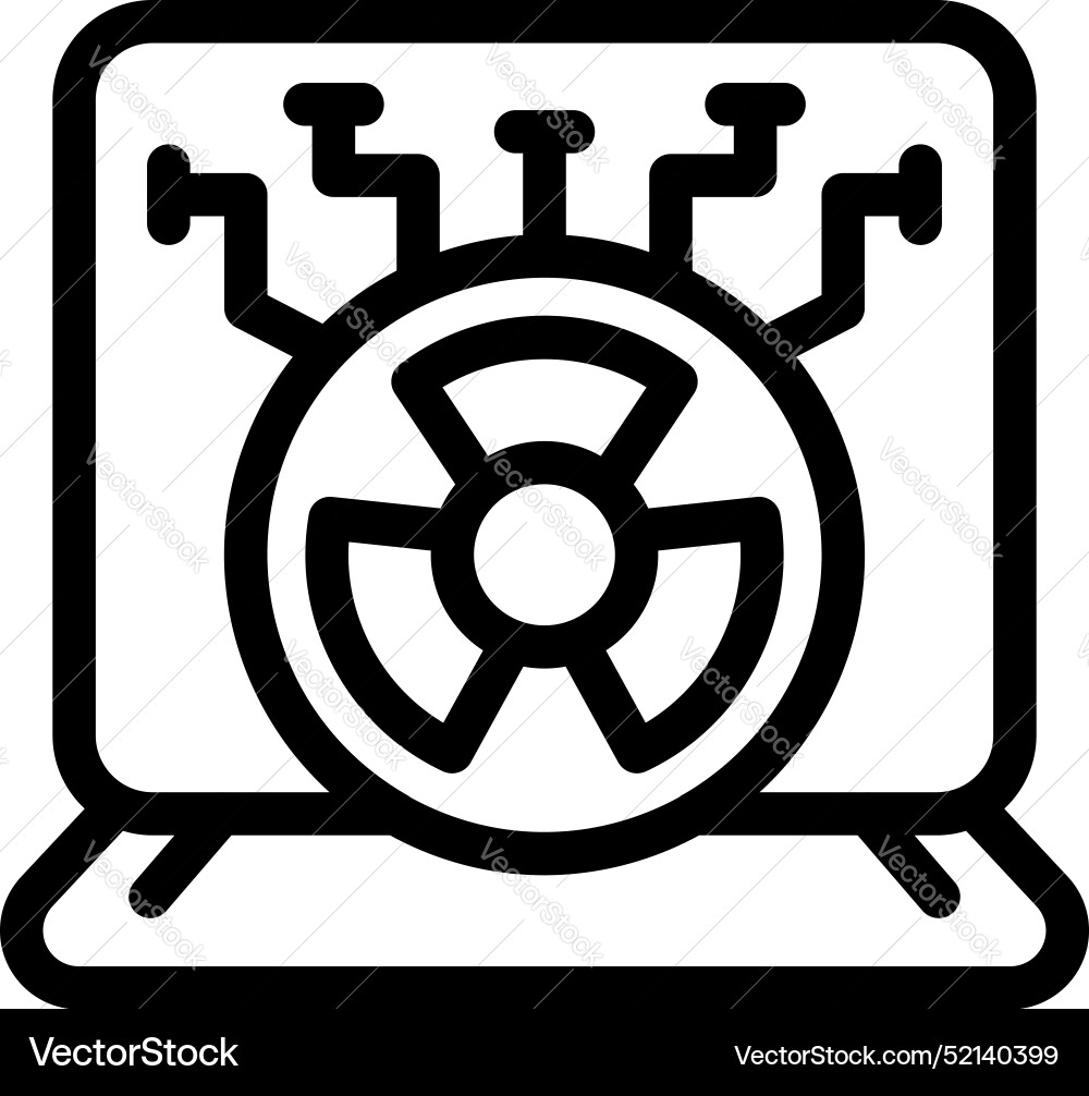 Computer virus using nuclear symbol representing Vector Image