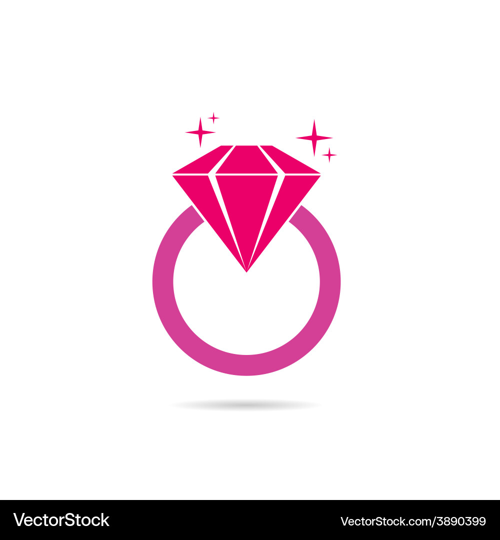 Diamond ring pink Royalty Free Vector Image - VectorStock